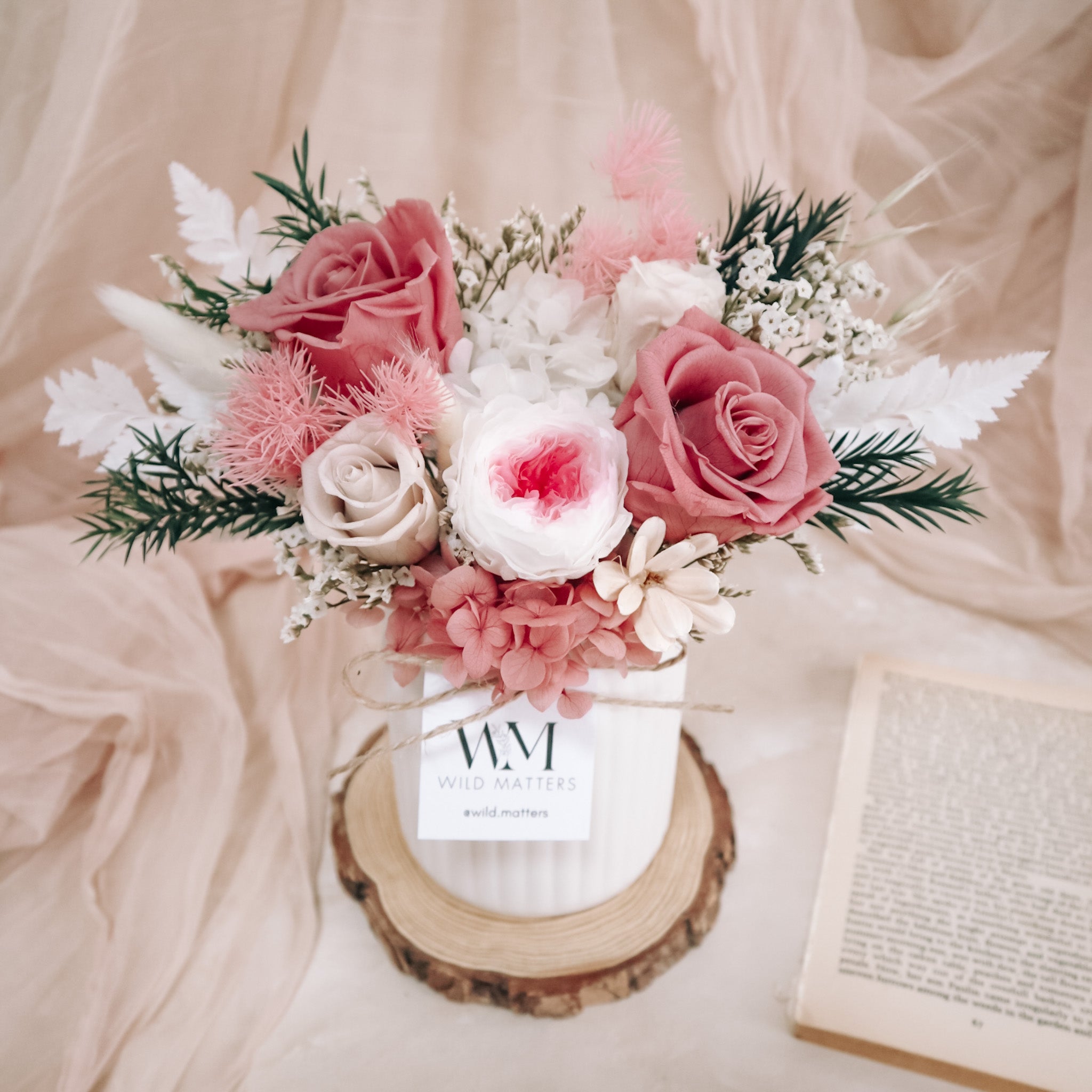 (Best Seller) Tea Rose | Wild Matters | Preserved Flower Vase